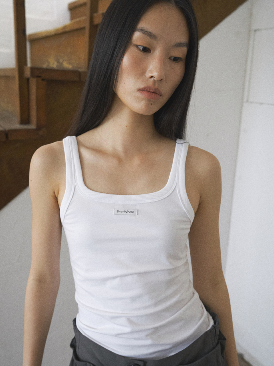 Ribbed Sleeveless Top Ivory | ファッション通販サイト NUGU