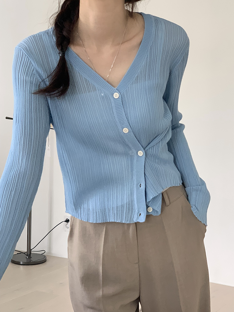 リネンテンセルVネック2WAYラップリブカーディガン4color | ファッション通販サイト NUGU