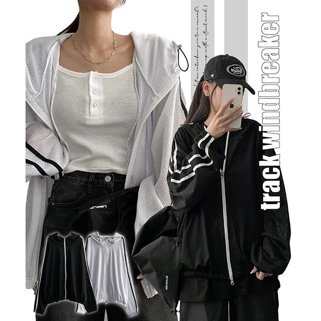 2WAYバイカラーハイネックフードパーカー(2color) | ファッション通販サイト NUGU