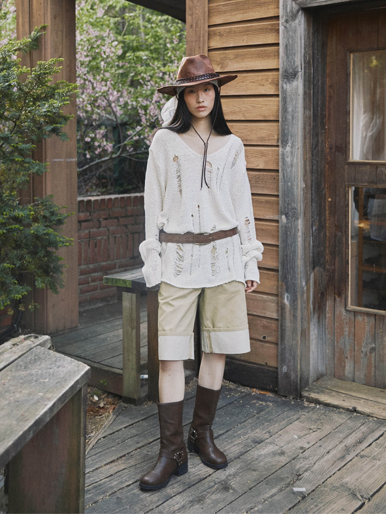 Cuffs Cotton Midi Pants Beige | ファッション通販サイト NUGU