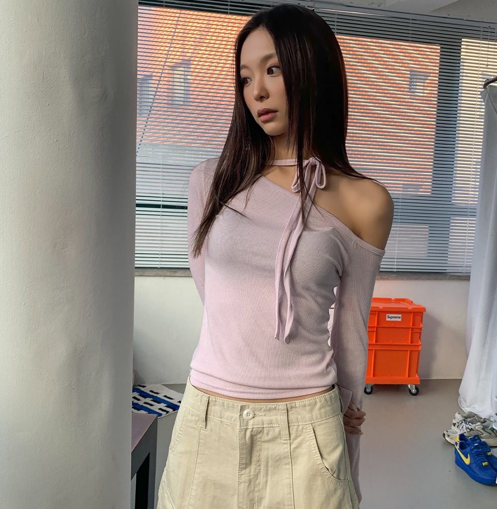 アシンメトリータイTシャツ-5color | ファッション通販サイト NUGU