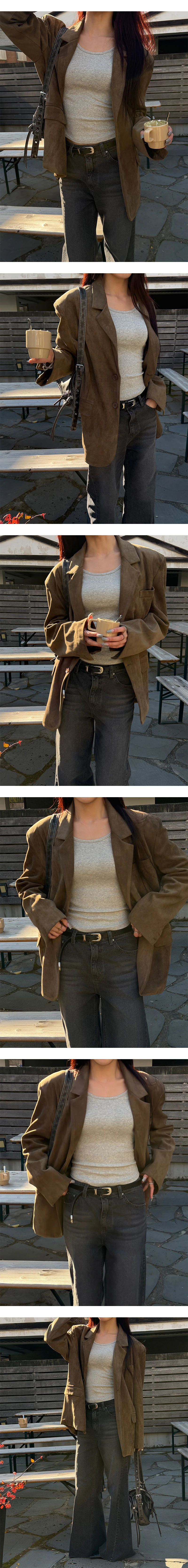 [Unisex] Suede overfit blazer(3color) | ファッション通販サイト NUGU