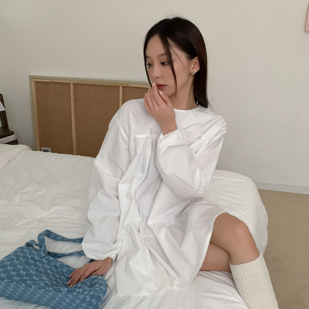 シャーリングティアードワンピース-2color | ファッション通販サイト NUGU