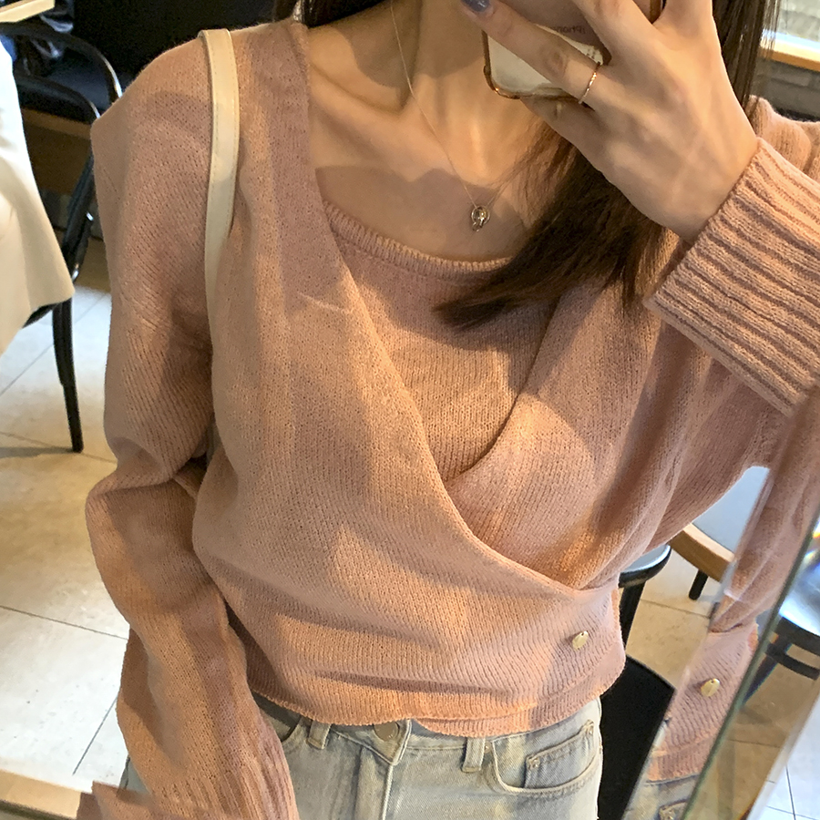 [SET] リブラップカーディガン+ノースリブセット(3color) | ファッション通販サイト NUGU