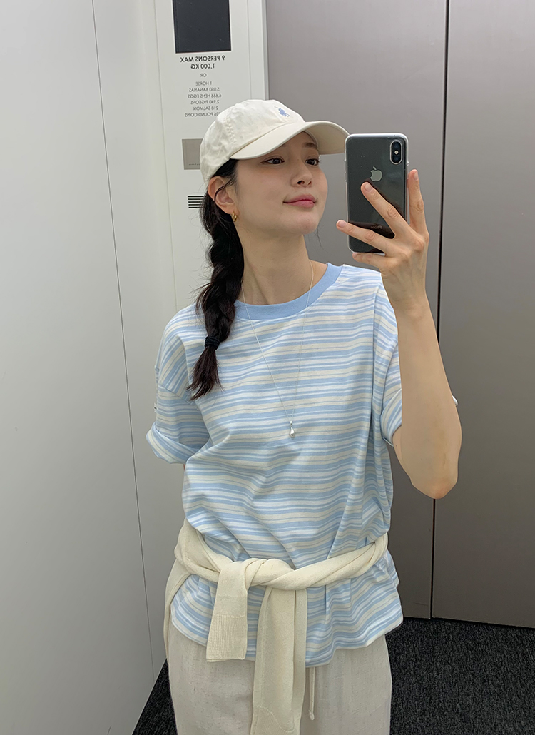 [original]ラウンドストライプTシャツ | ファッション通販サイト NUGU