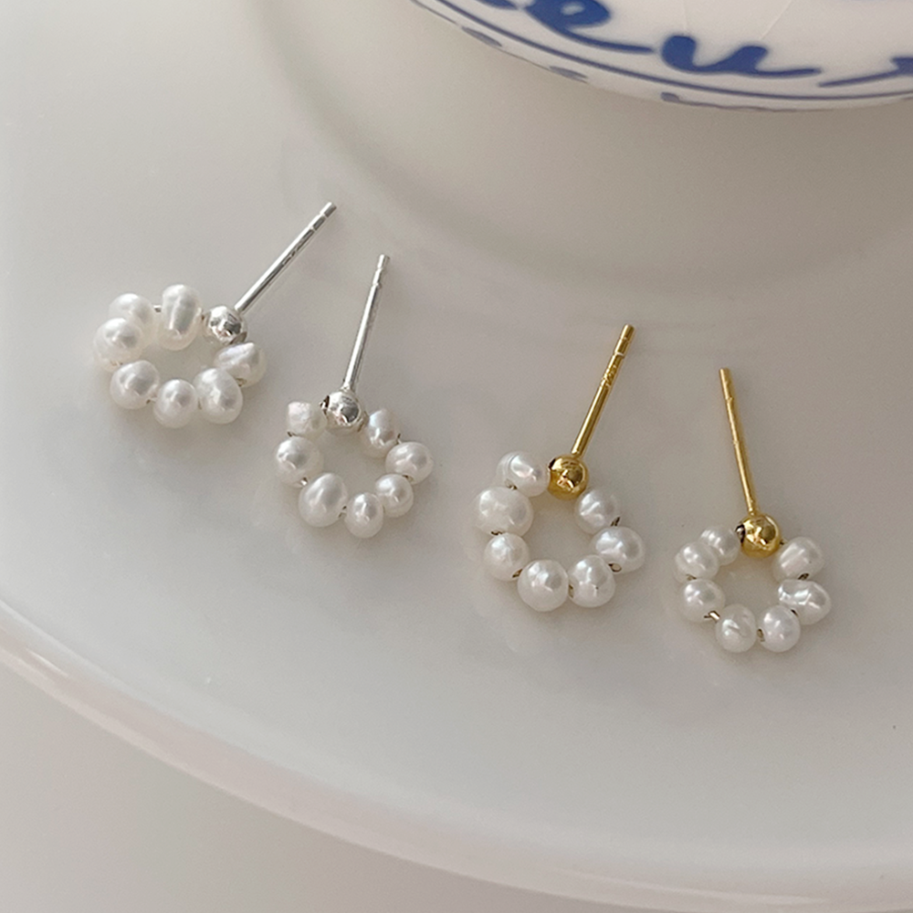 シルバー925真珠ピアス(2color) | NUGU