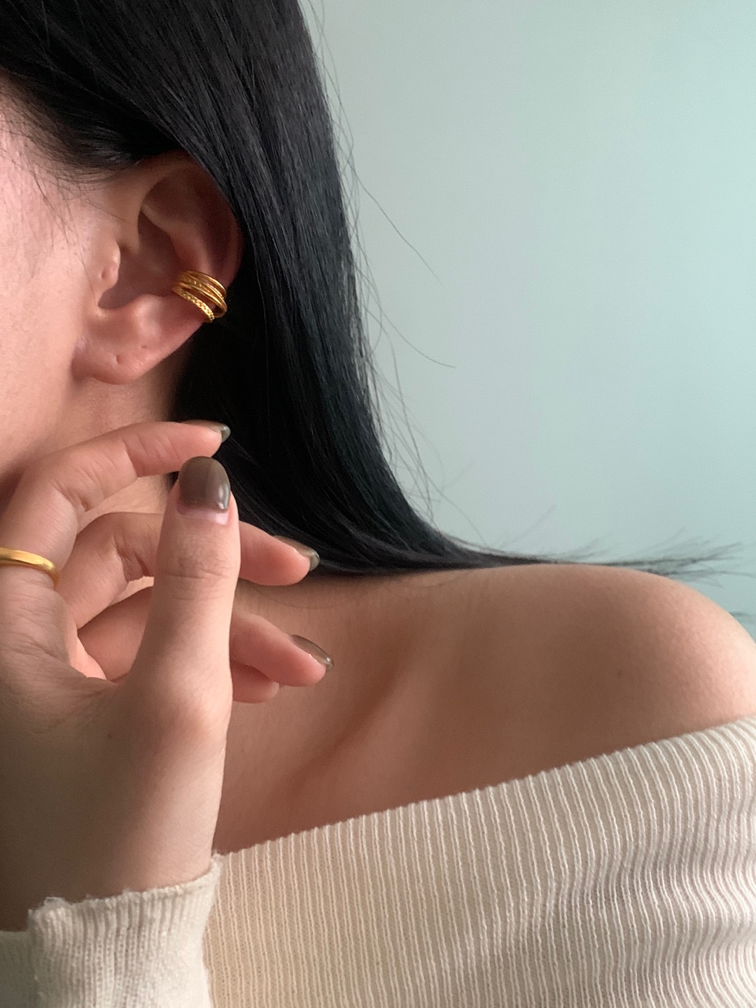 (silver925) Modern classic rope earcuff *gold | ファッション通販サイト NUGU