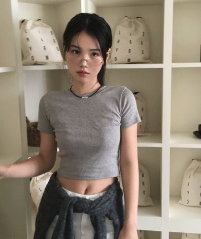 デイリークロップドラウンド半袖Tシャツ-5color | ファッション通販サイト NUGU