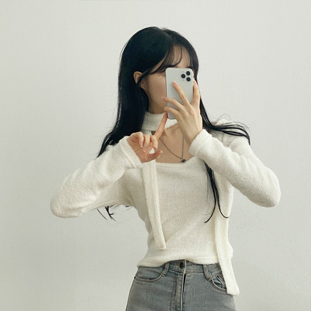 [年末おすすめ/3color] チョーカーUネック長袖Tシャツ | ファッション通販サイト NUGU