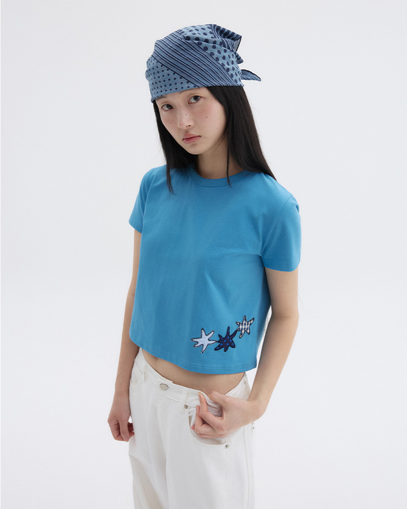 STAR PATCHY T-SHIRT, BLUE | ファッション通販サイト NUGU