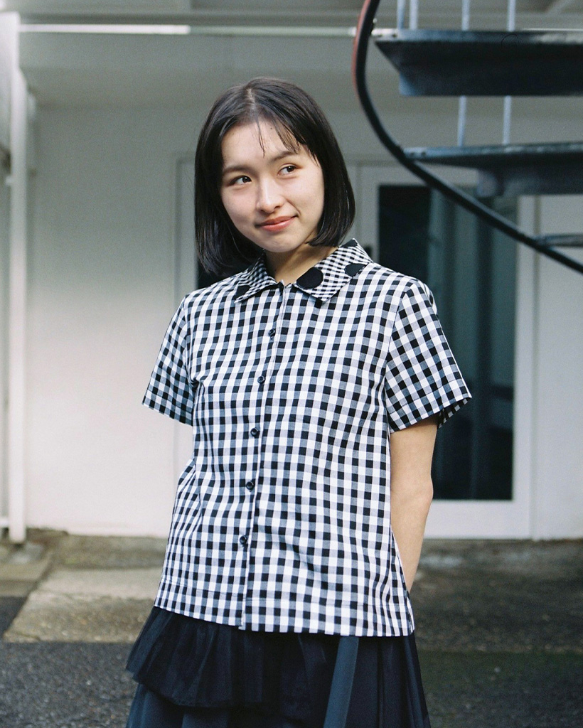 DOT CHECK SHIRT, BLACK | ファッション通販サイト NUGU