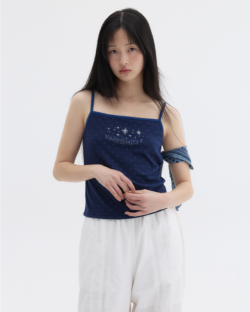 STAR LINE SLEEVELESS, DOT NAVY | ファッション通販サイト NUGU