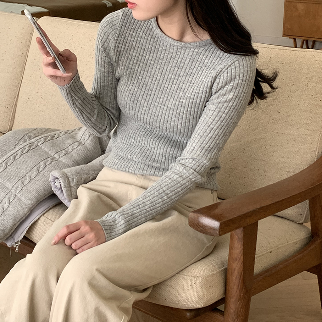 リブUネックTシャツ4color | ファッション通販サイト NUGU