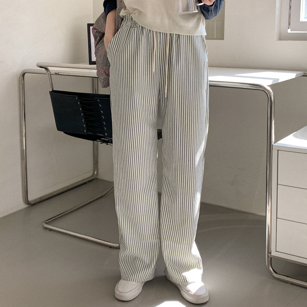 ストライプウエストゴムパンツ | ファッション通販サイト NUGU