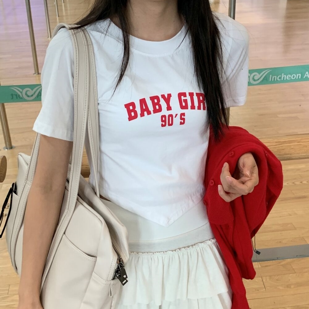 レタリングクロップド半袖Tシャツ2color | ファッション通販サイト NUGU