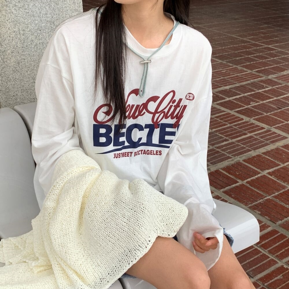 レタリング長袖Tシャツ3color | ファッション通販サイト NUGU