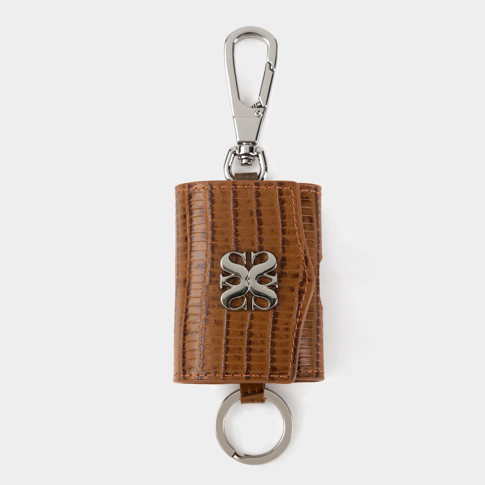 Satur Keyring Leather Airpods Case - Python Brown | ファッション通販サイト NUGU