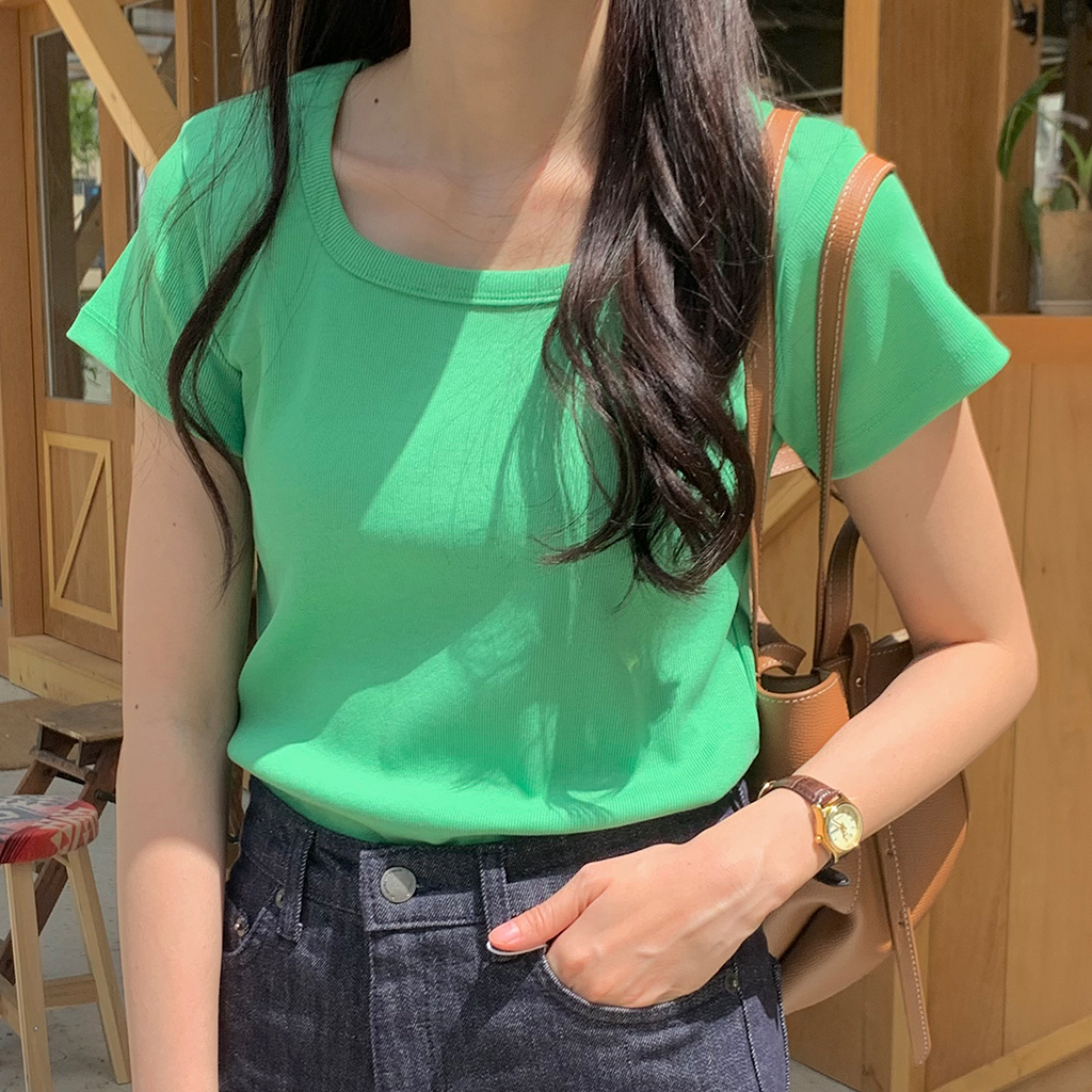 [original] SquareスリムリブTシャツ 5color | ファッション通販サイト NUGU