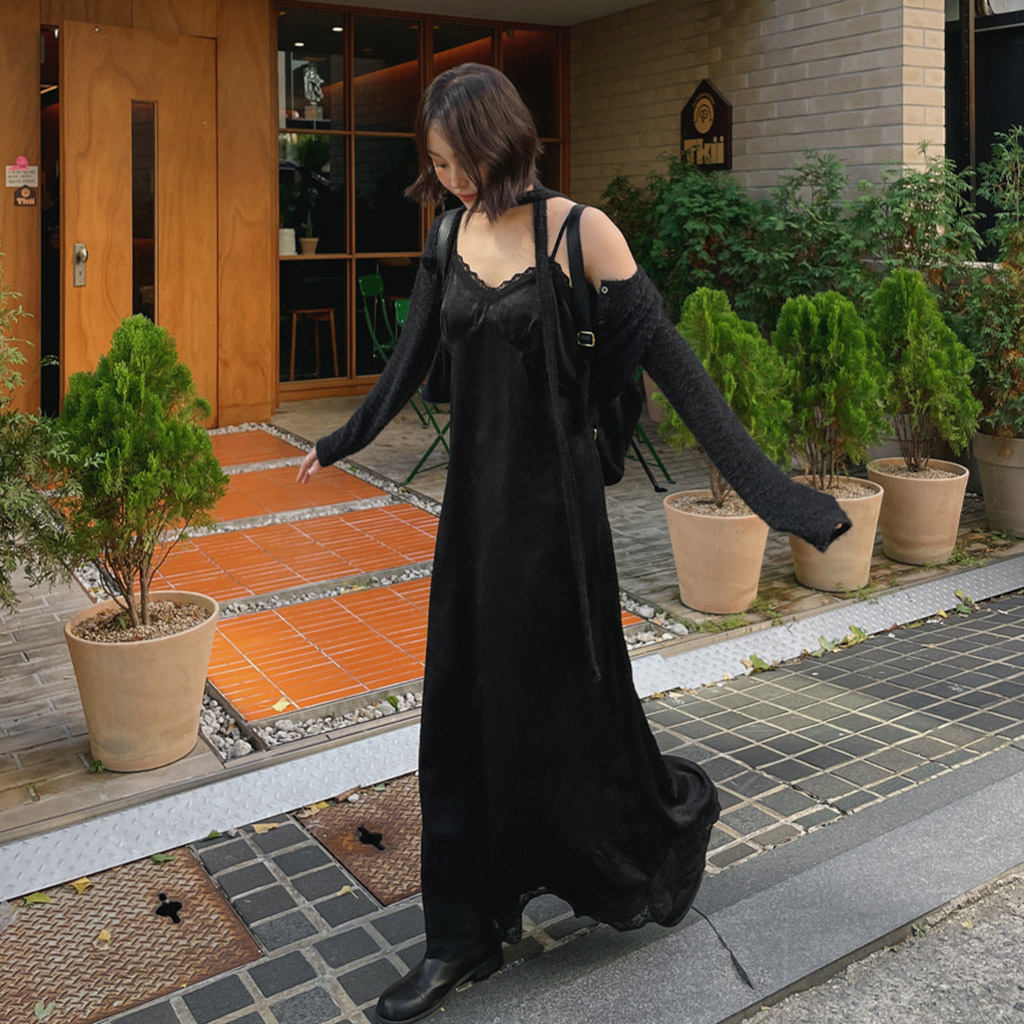 Celindeレースロングワンピース(2color) | ファッション通販サイト NUGU