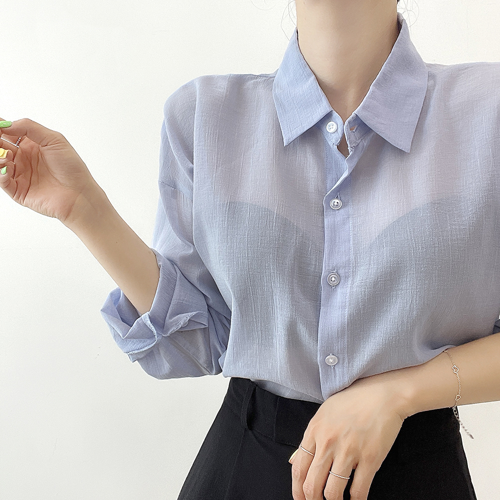 シースルールーズフィットクロップドシャツ(3col) | ファッション通販サイト NUGU