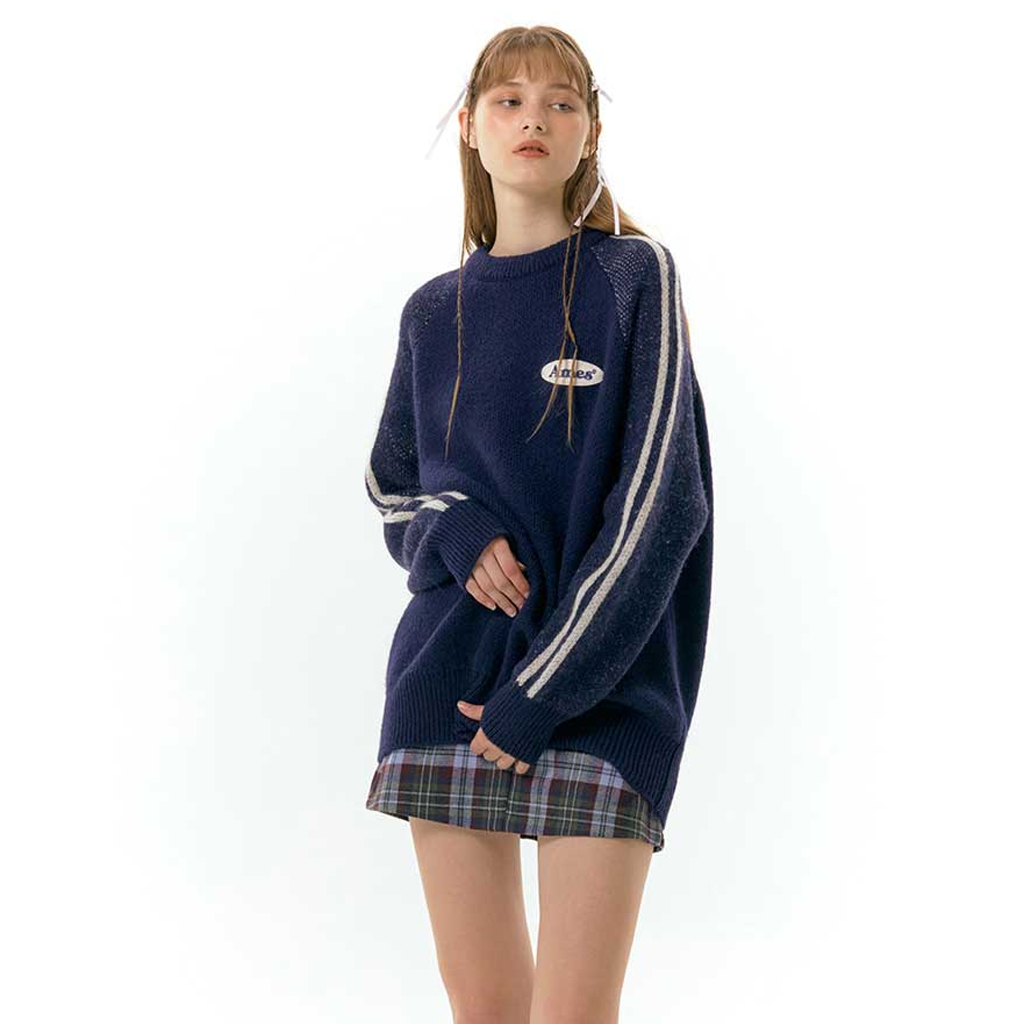 BASIC LOGO WAPPEN KNIT NAVY|ファッション通販サイトNUGU