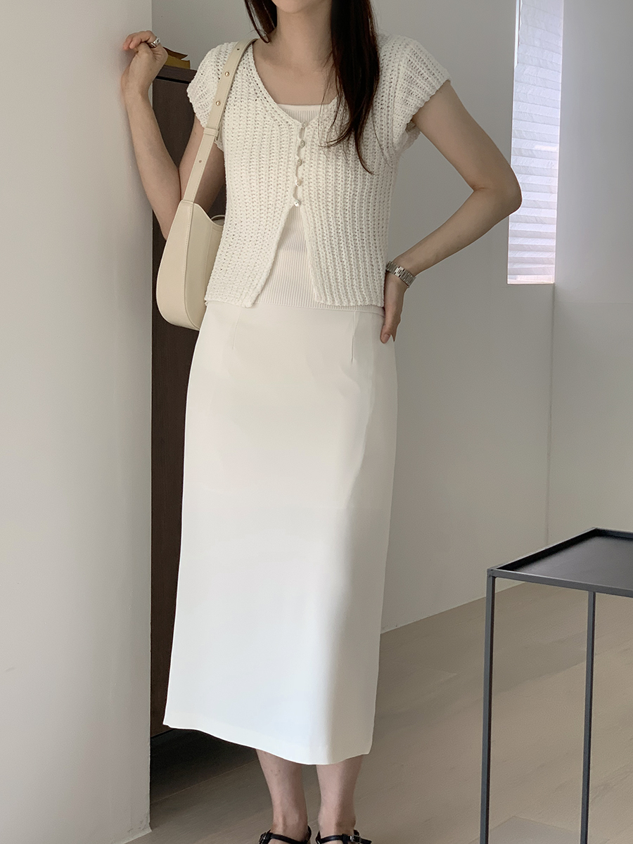 スリットハイウエストHライン夏ロングスカート3color | ファッション通販サイト NUGU