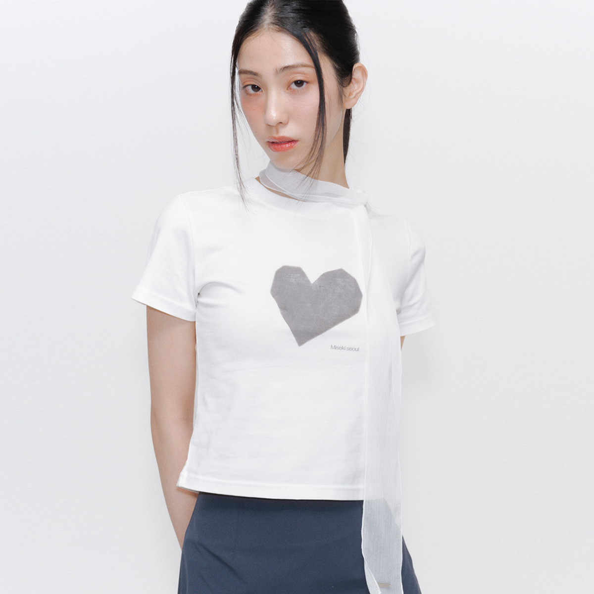 [influencer pick]Hearts short sleeves WHITE | ファッション通販サイト NUGU