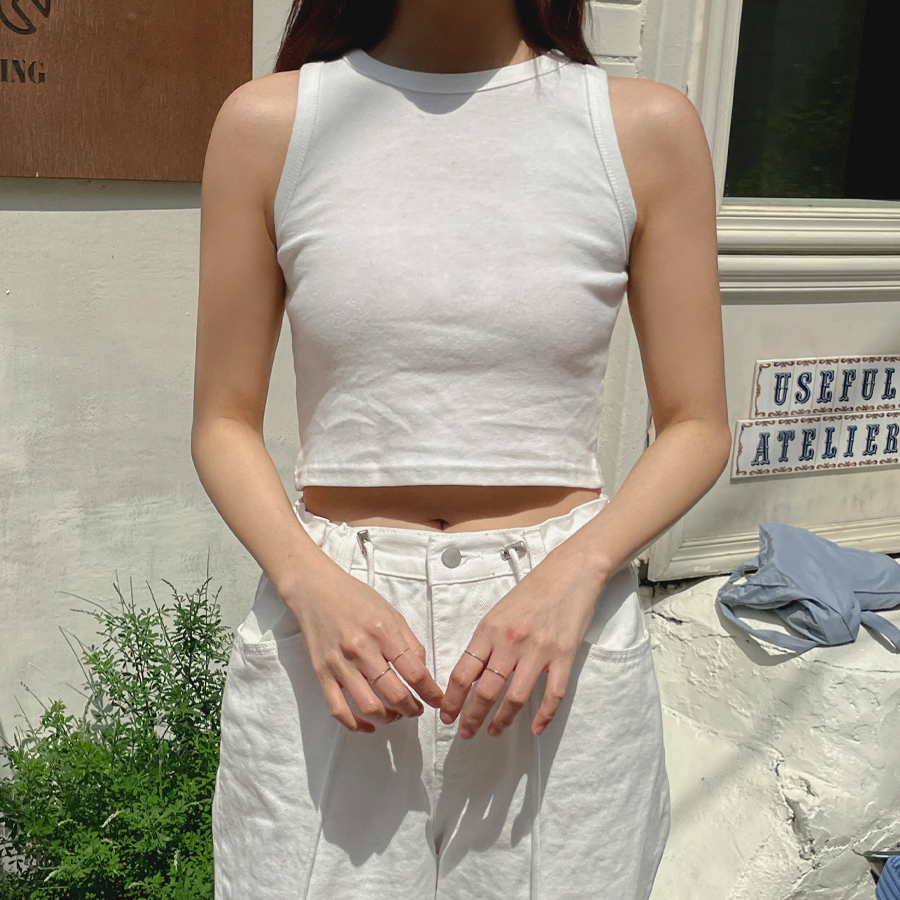 ホルタークロップドノースリーブ(3color) | ファッション通販サイト NUGU