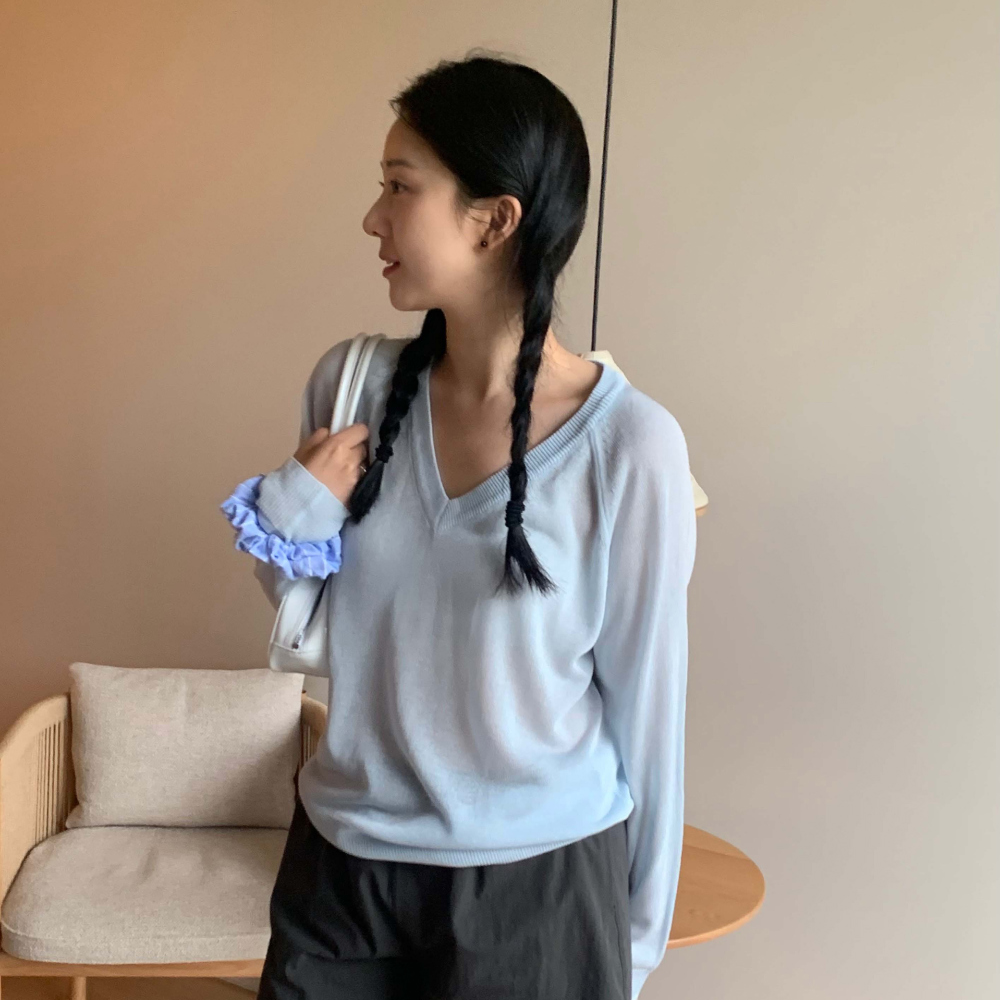 Summer v-neck knit (4color) | ファッション通販サイト NUGU