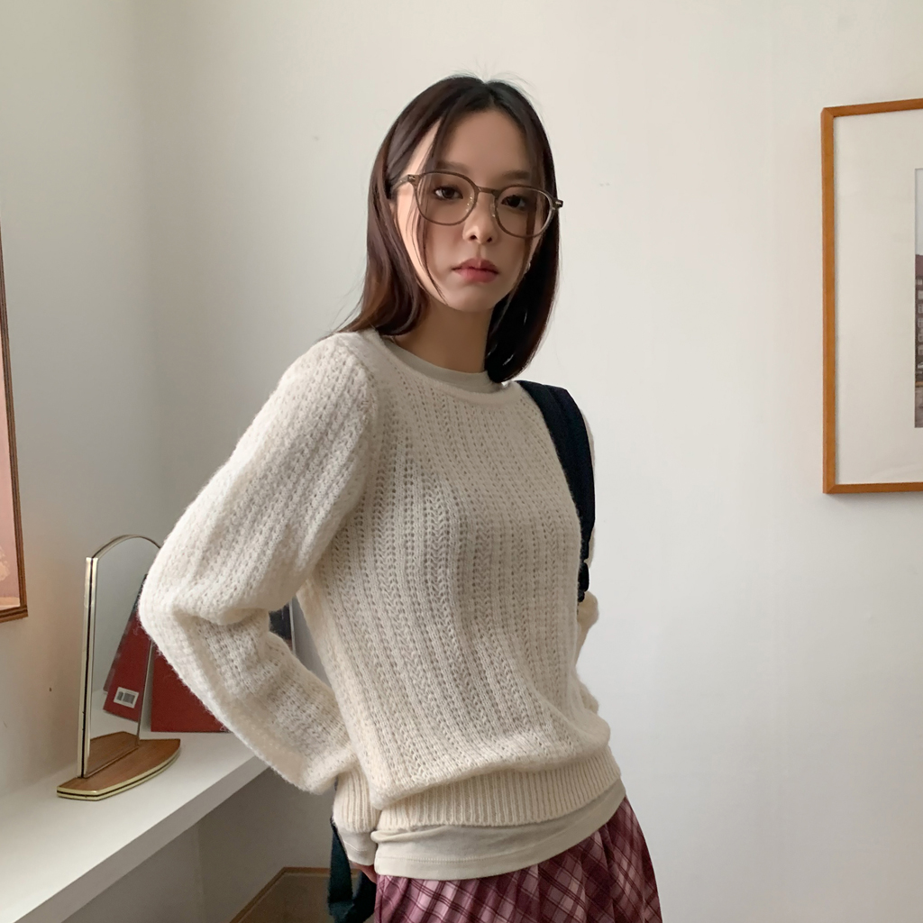 アルパカウールパンチングニット-5color | ファッション通販サイト NUGU