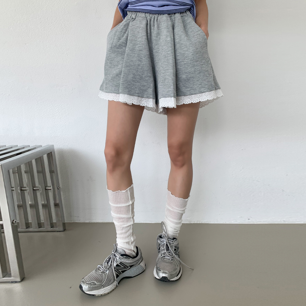 レースコットンパンツ-2color | ファッション通販サイト NUGU