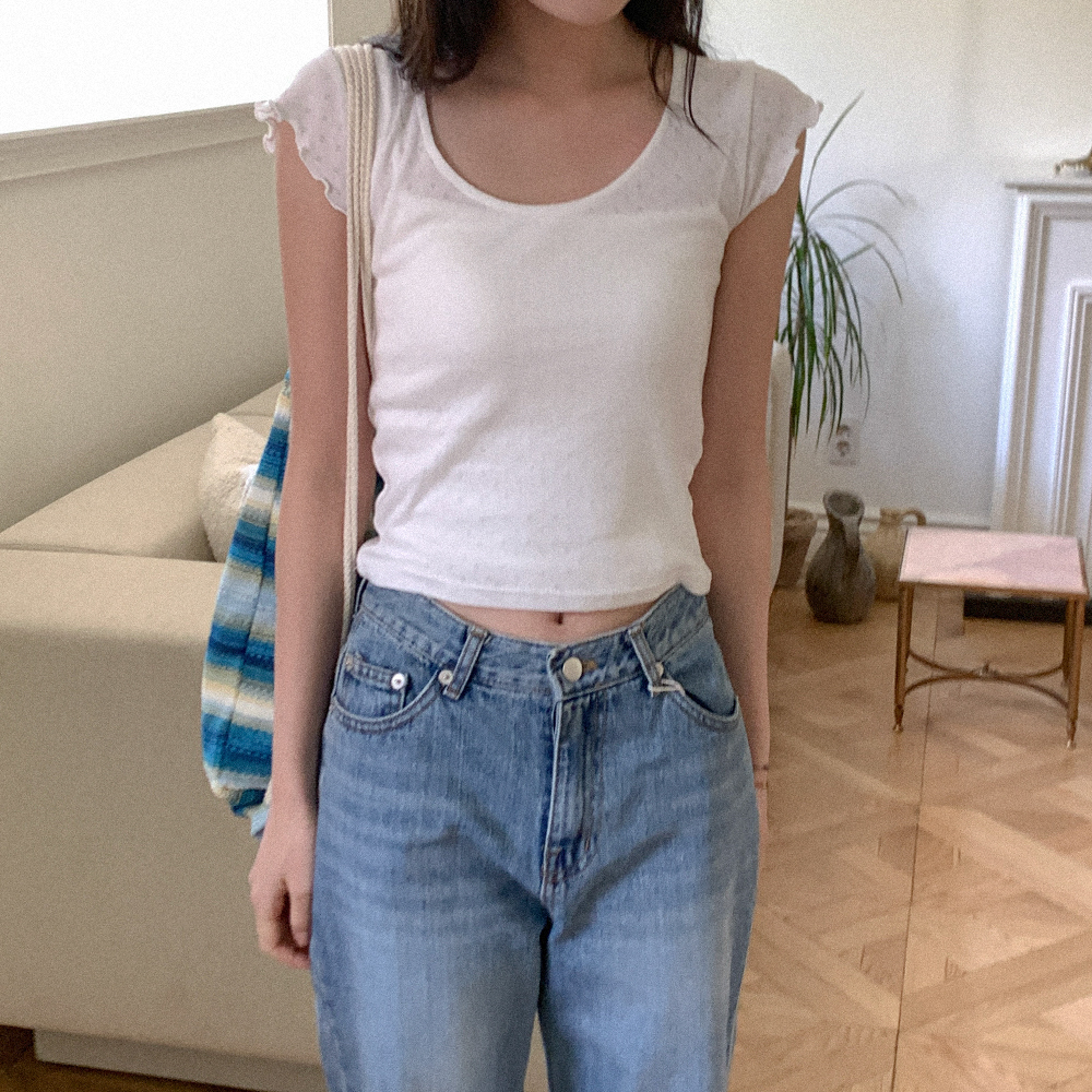 アイレットパンチングUネックTシャツ | ファッション通販サイト NUGU