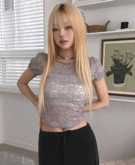 パフロージーレースTシャツブラウス-3color | ファッション通販サイト NUGU