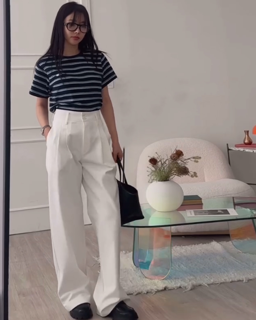 Pintuck cotton wide pants (Ivory) | ファッション通販サイト NUGU