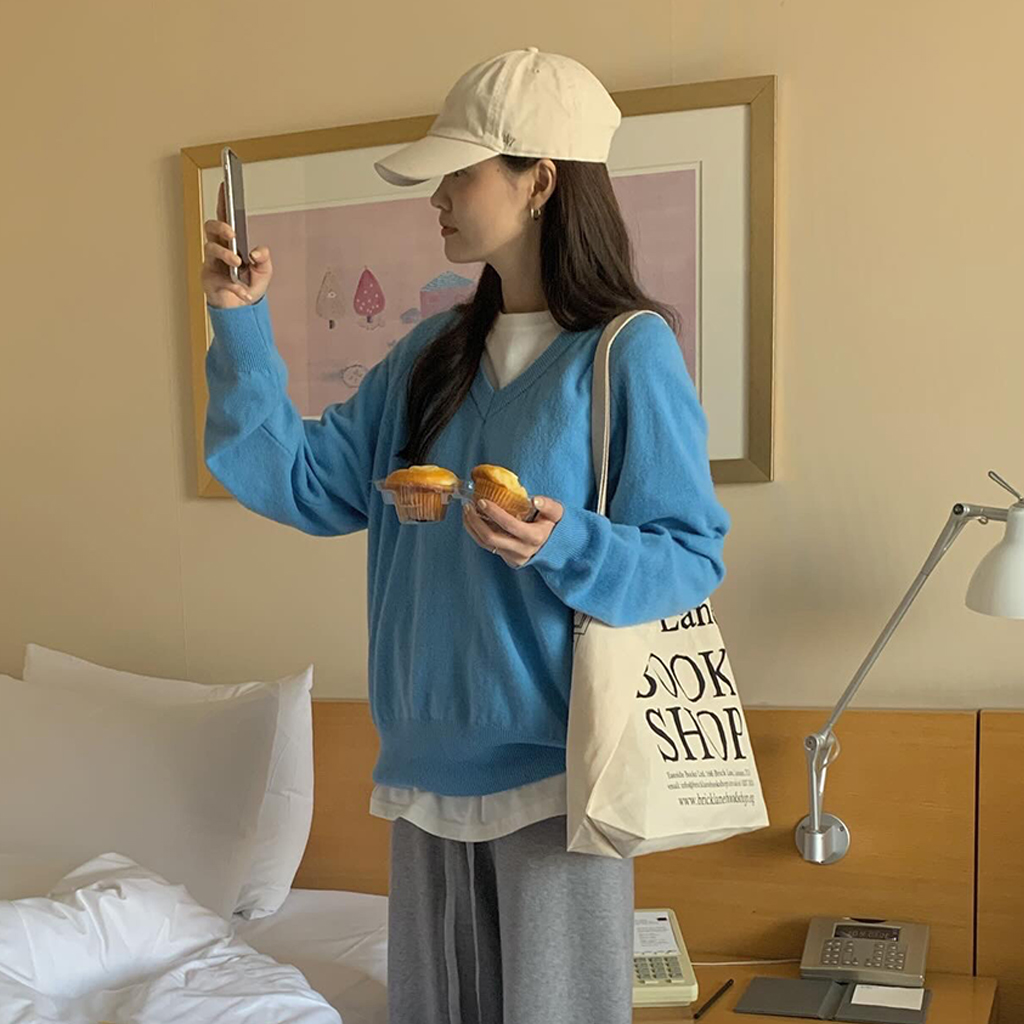 ベーシックVネックウールニット4color | ファッション通販サイト NUGU