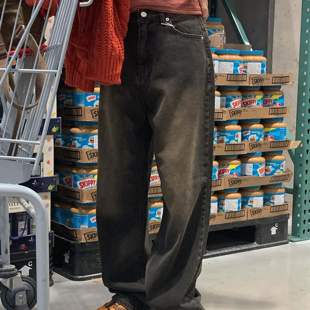 [original]ヴィンテージワイドブラックデニムパンツ | ファッション通販サイト NUGU